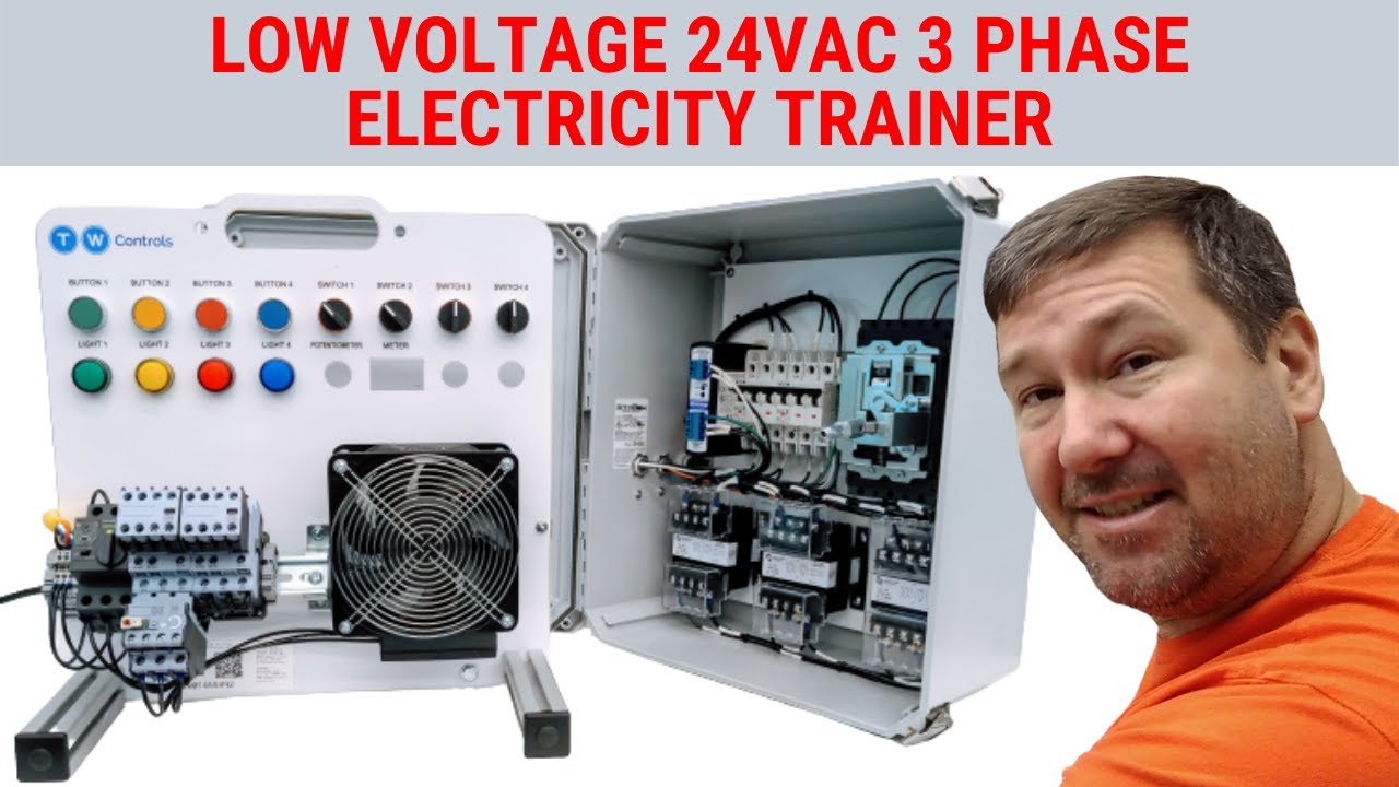 3 Phase Electrical Power Trainer with Low Voltage 24VAC Electricity ...