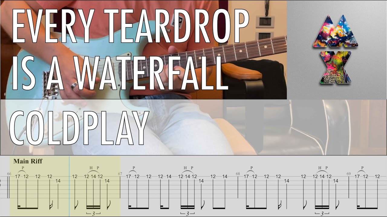 Every Teardrop Is A Waterfall Coldplay Cover • Guitar Tab • Tutorial ...