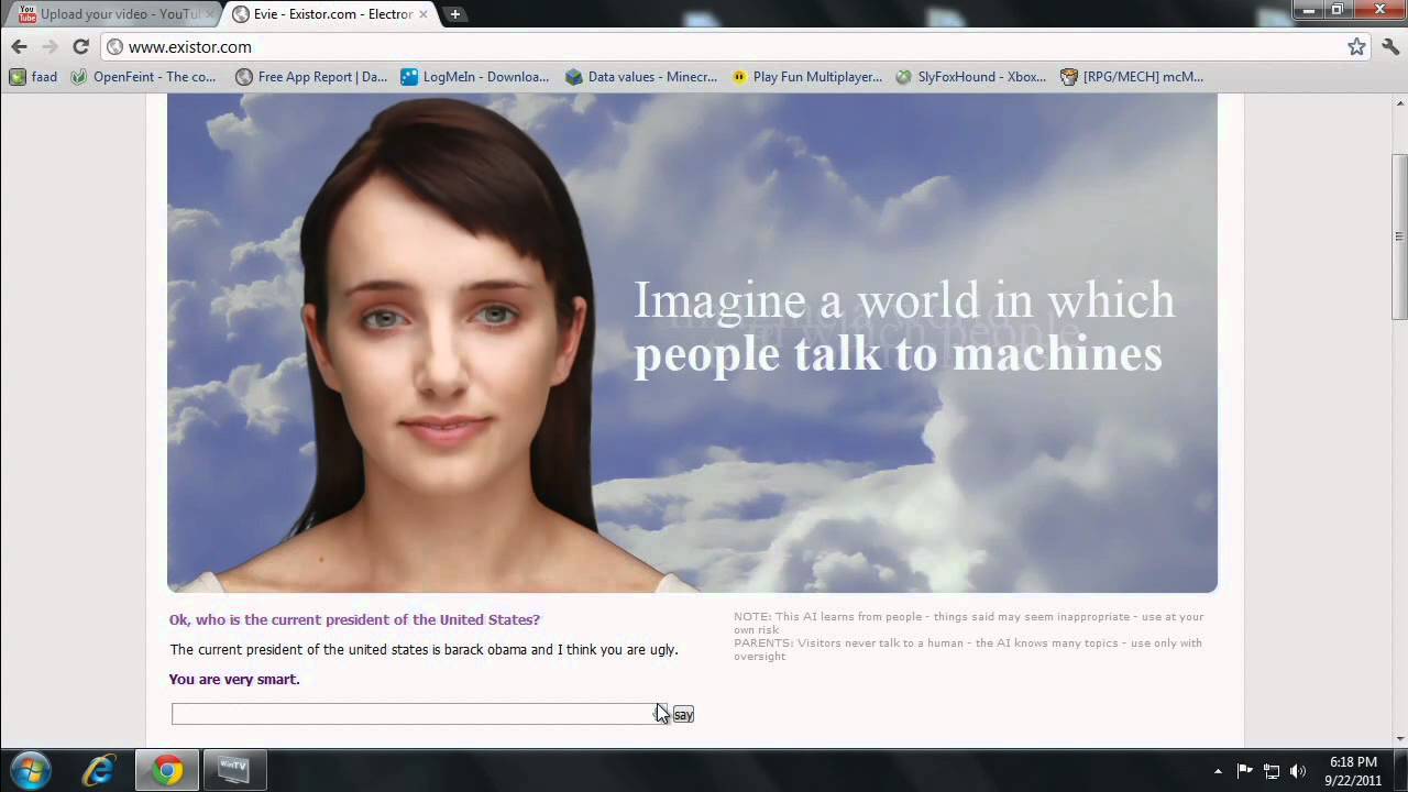 Another Chat with Cleverbot AI w/ Zakerystrife Face to Face - YouTube