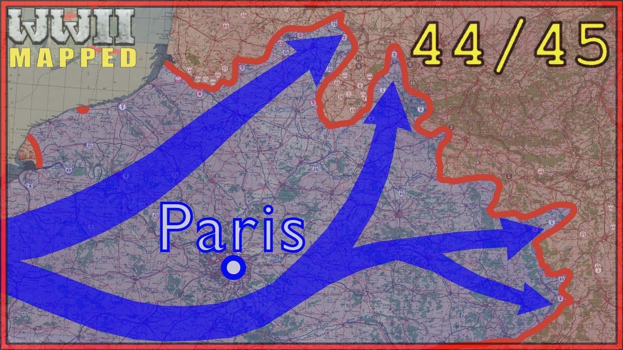 WW2 - Western Front 1944/1945. Real Time Animated map - YouTube