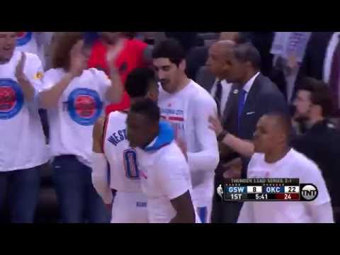 Russell Westbrook Nails a Triple   Warriors vs Thunder   Game 4   May 24, 2016   2016 NBA Playoffs