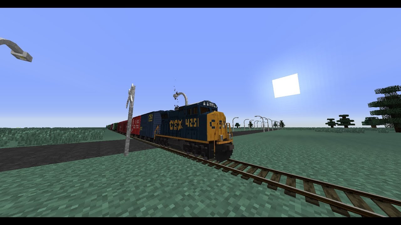 Minecraft Traincraft Gameplay And Chasing CSX SD70 Mixed Train - YouTube