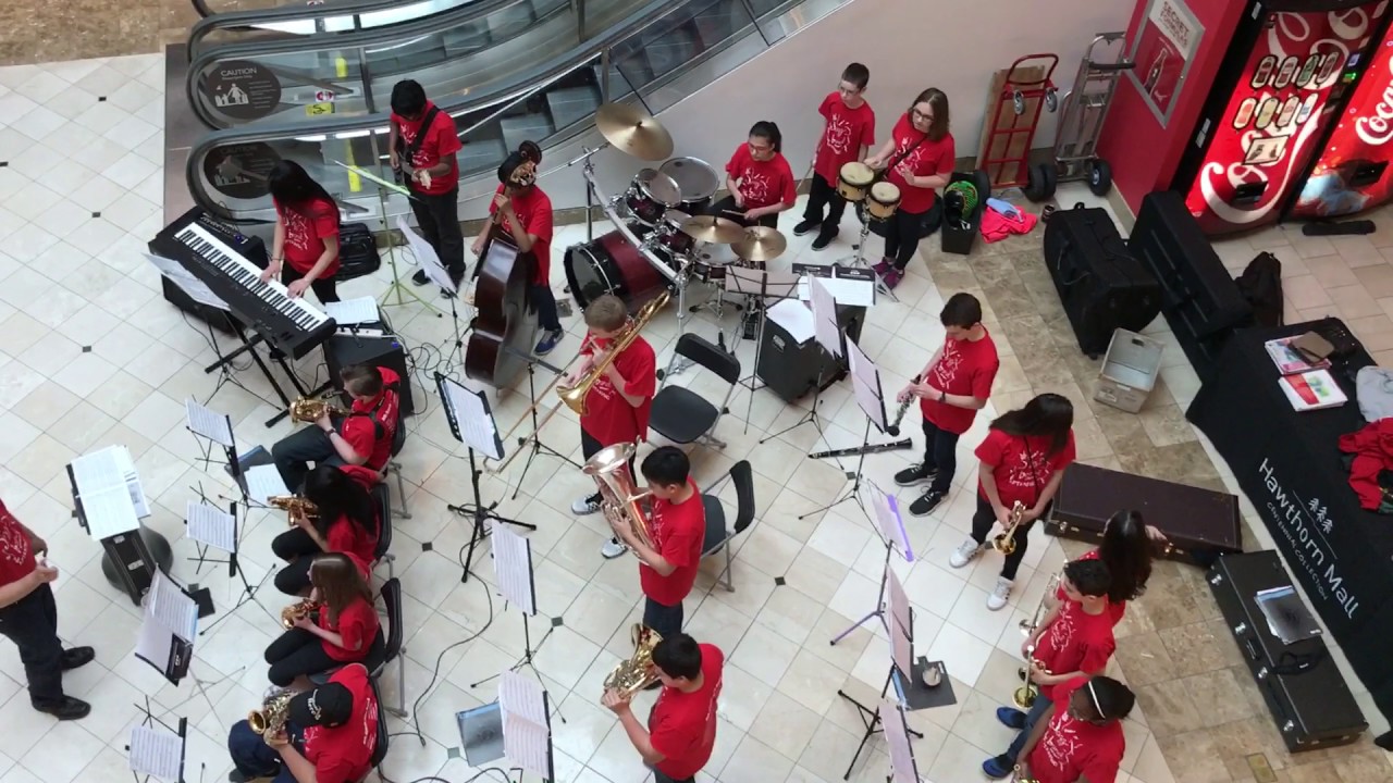 AJHS Jazz Band Performance 5/20 At Hawthorne Mall - YouTube