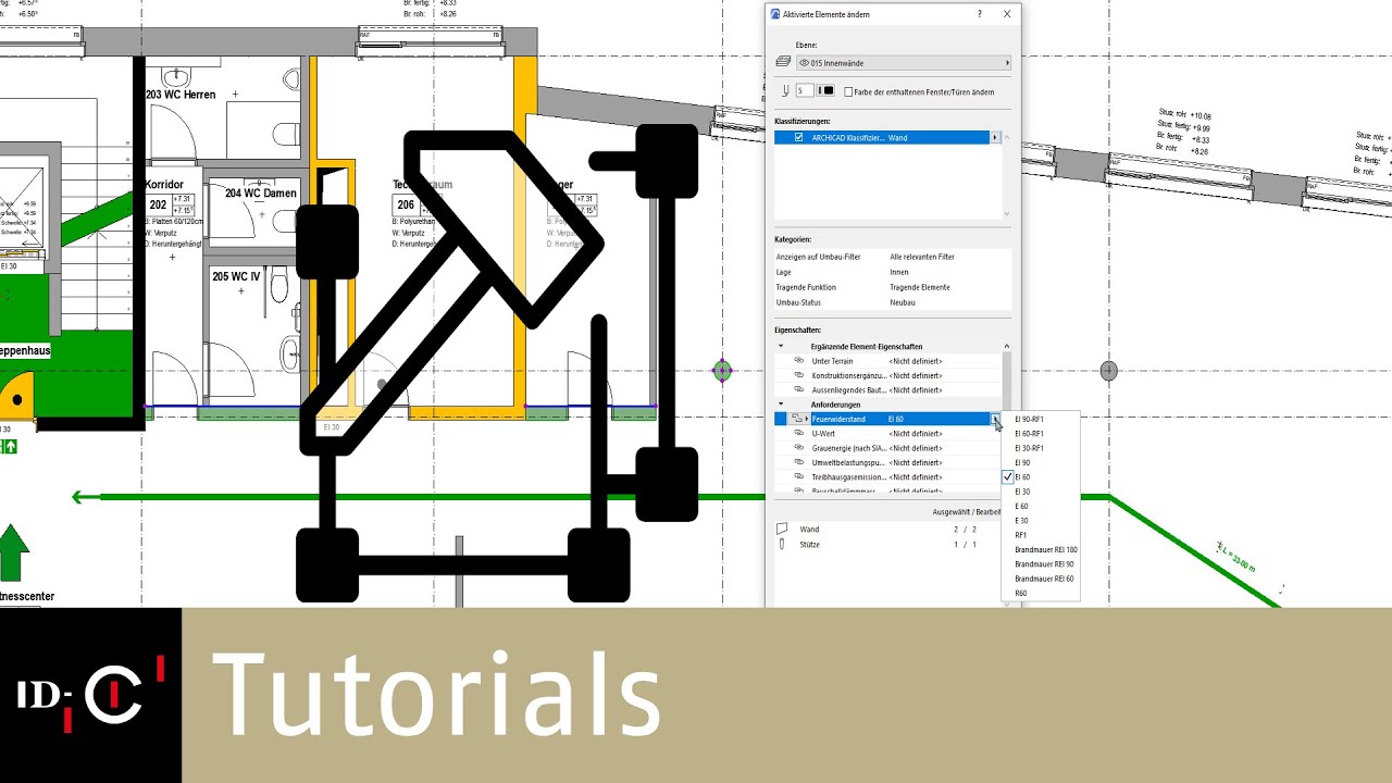 ARCHICAD Tutorial | Aktivierte Elemente ändern - YouTube