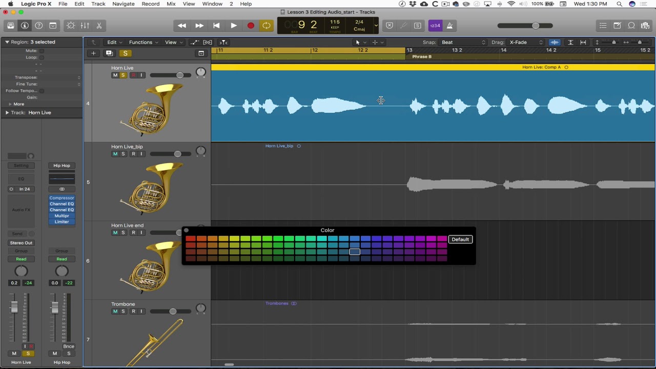 Logic Pro X Lesson 3 Editing Audio - YouTube