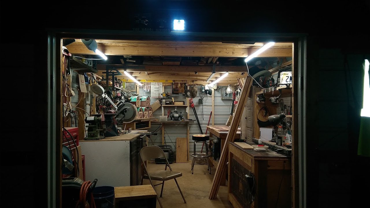 shop update tour of a 10' x 16' portable building/shed woodshop - YouTube