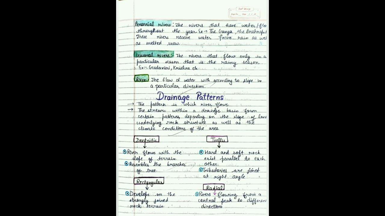 Class 9th Geography Chapter-3 Drainage NOTES #notes #class9 #ncert ...