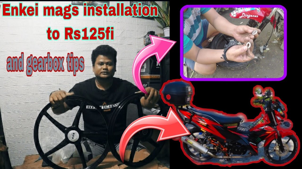 Enkei mags 5spokes installation to Rs125fi and Gearbox tips - YouTube
