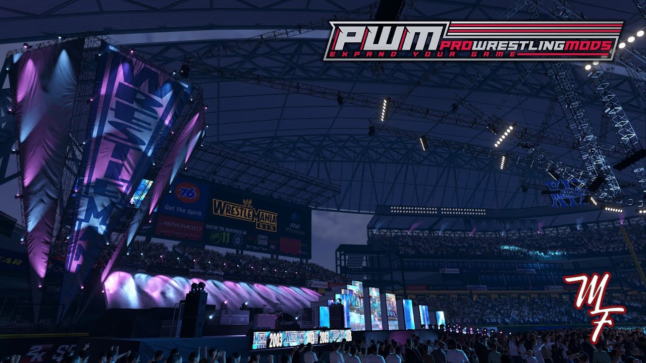 WWE 2K24 WRESTLEMANIA 19 ARENA MOD - YouTube