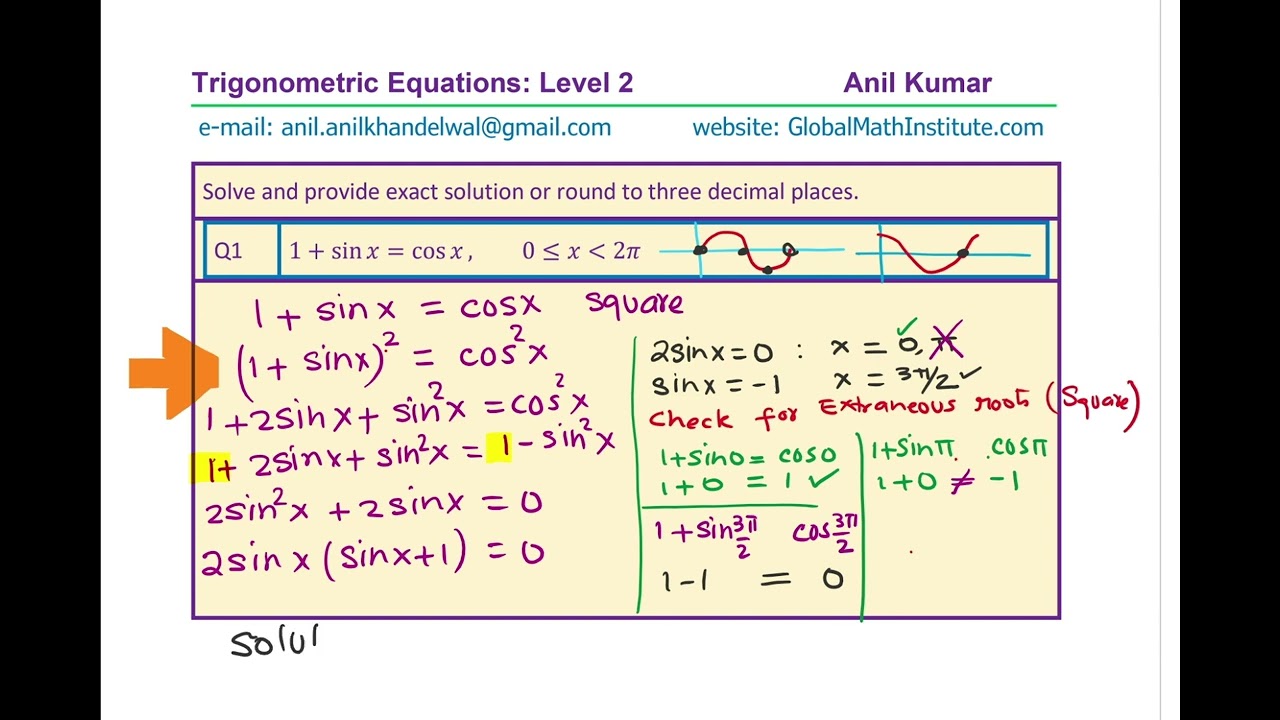 Difficult Trigonometric Equations 2csc^2⁡x+ cot⁡x=10 Extraneous Roots ...