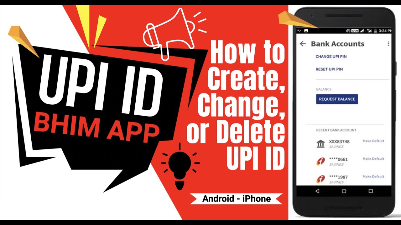 How to create new, change or delete UPI ID using BHIM app #UPI #BhimApp ...