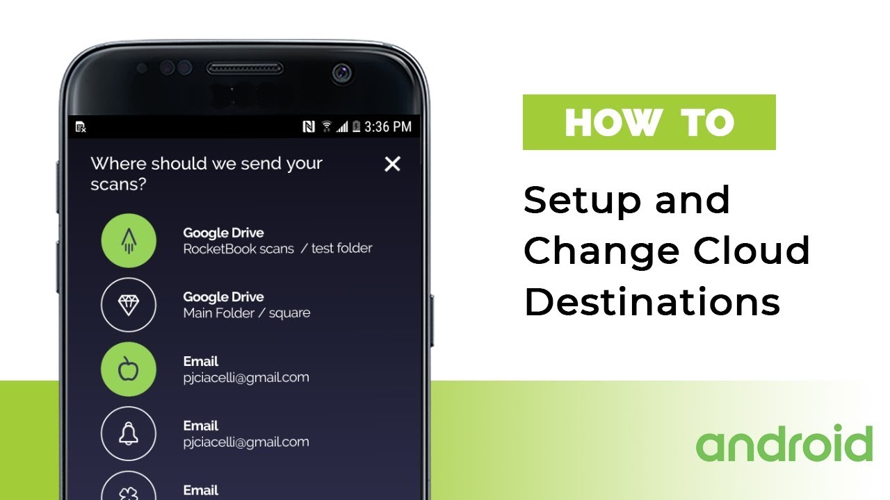 How To Setup and Change Cloud Destinations (Android) | Rocketbook Guide ...