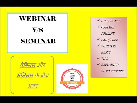 SEMINAR VS WEBINAR | Difference b/w webinar and seminar| Tips | Let's learn with Rina - YouTube