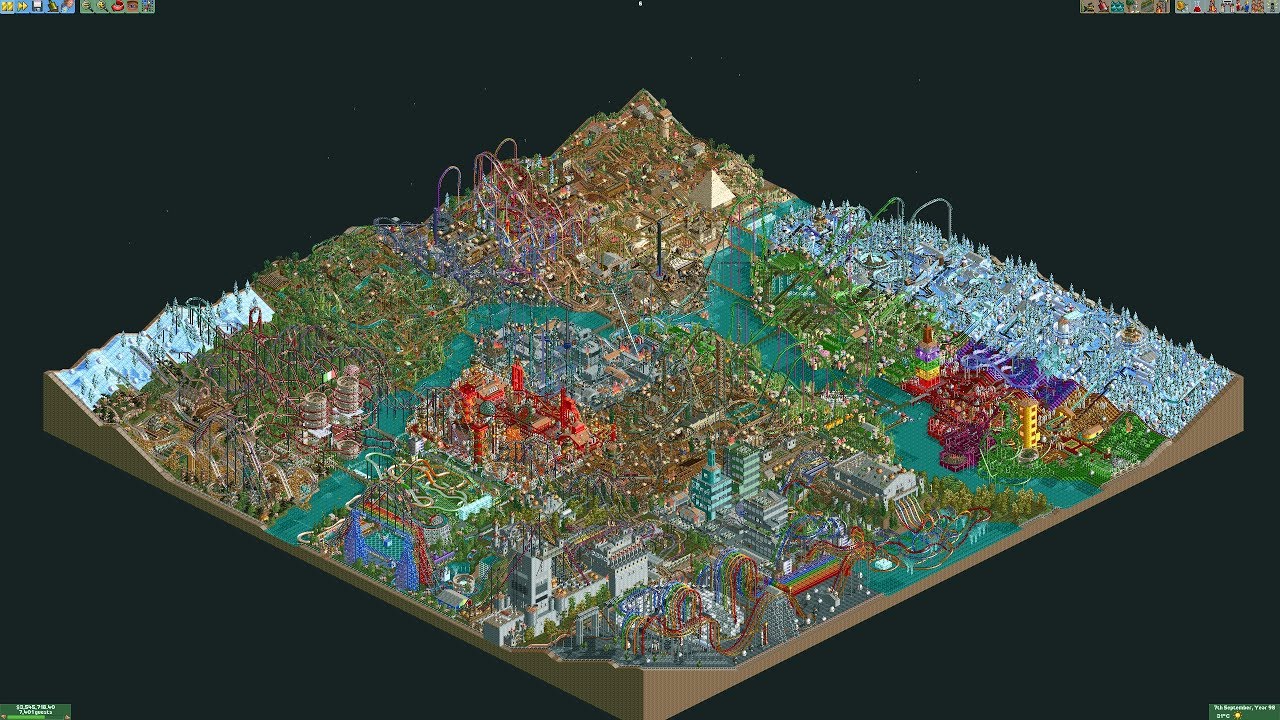 Playing with sandbox mode in Open RCT2 - YouTube