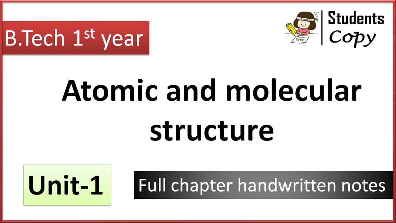 Atomic and molecular structure || Engineering chemistry || B.Tech 1st ...