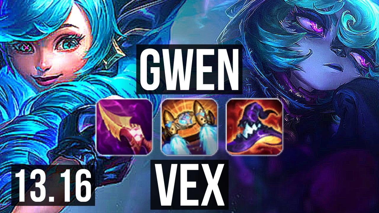 GWEN vs VEX (MID) | 69% winrate, 8 solo kills, 20/6/10 | EUW Master ...