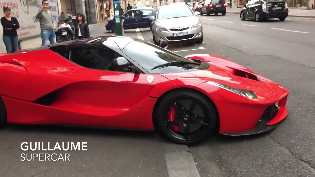 Ferrari LaFerrari in Paris ! Start Up, Sound, On The Road ! - YouTube