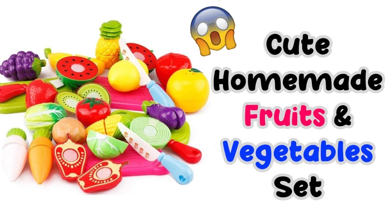 Homemade Fruit & Vegetable Cutting Set 🍆 Fruits & Vegetables Play Toy ...