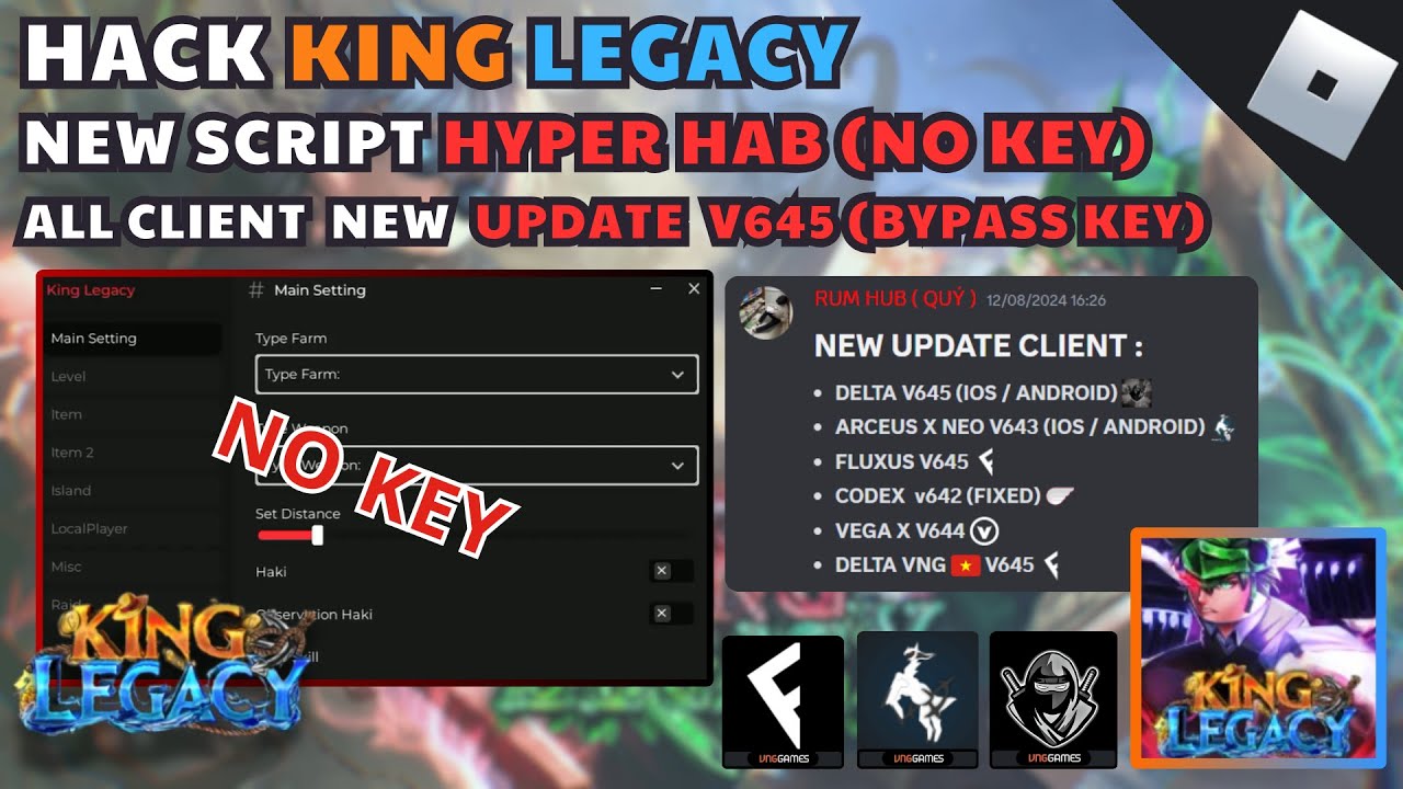 CÁCH HACK KING LEGACY - UPDATE ALL CLIENT V645 (VNG) VÀ SCRIPT HYPER ...
