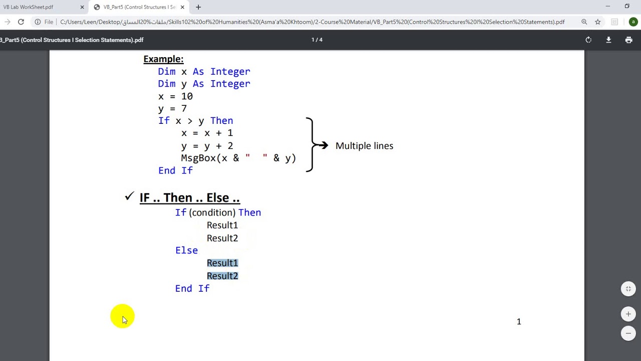 If Statement (computer skills2 - VB) - YouTube