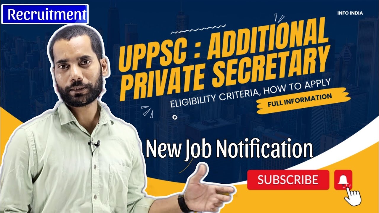 UPPSC :Additional Private Secretary Recruitment|How to apply Step by ...