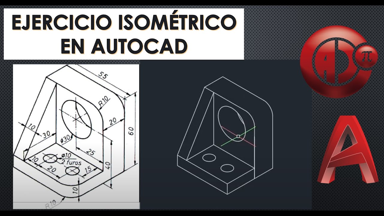 Aprender a hacer un Ejercicio Isometrico #5 en AutoCAD en 6 min. - YouTube