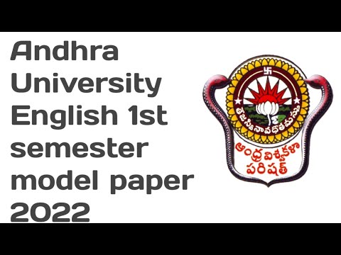 Andhra University English Model Paper 1st semester 2022|Andhra ...