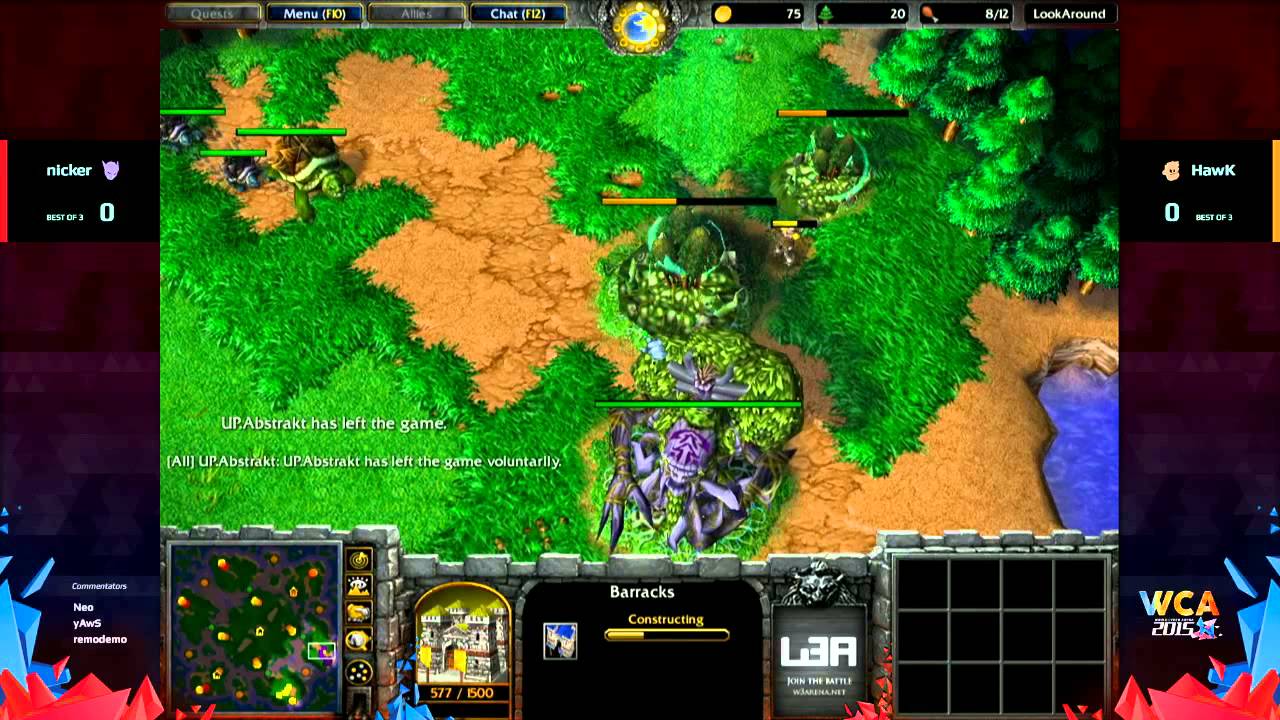 [WC3] WCA EU Open Qualifier - nicker vs. HawK (Semi Final) - YouTube