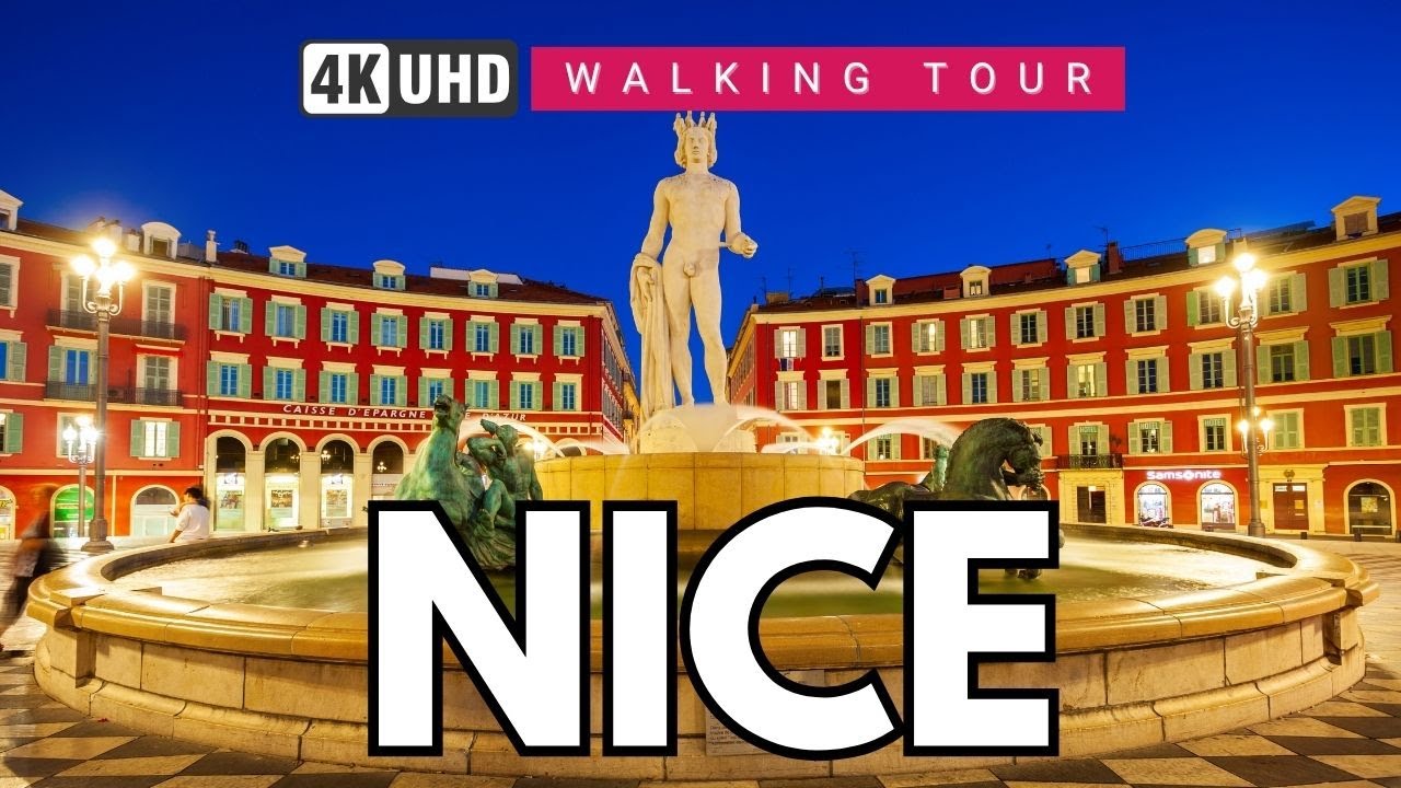 Nice Night Walking Tour 🇫🇷 | French Riviera Stroll Under City Lights ...