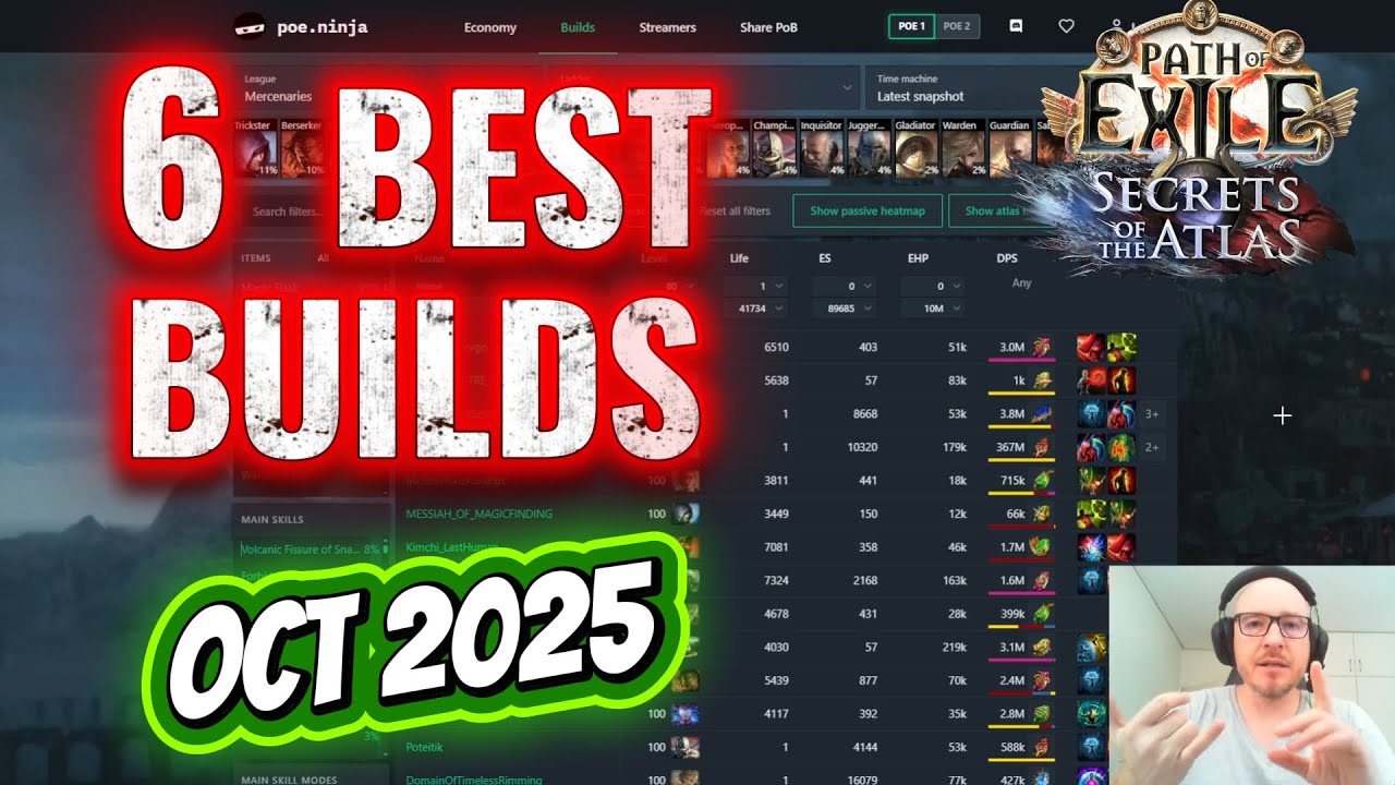 6 TOP Builds of PoE Mercenaries League! (PoE Ninja Builds) - YouTube