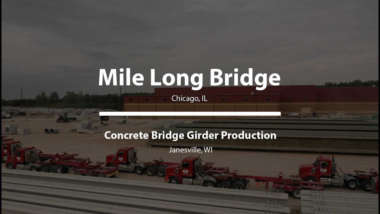 Massive Concrete Girders used for I-294, Mile Long Bridge in Chicago ...