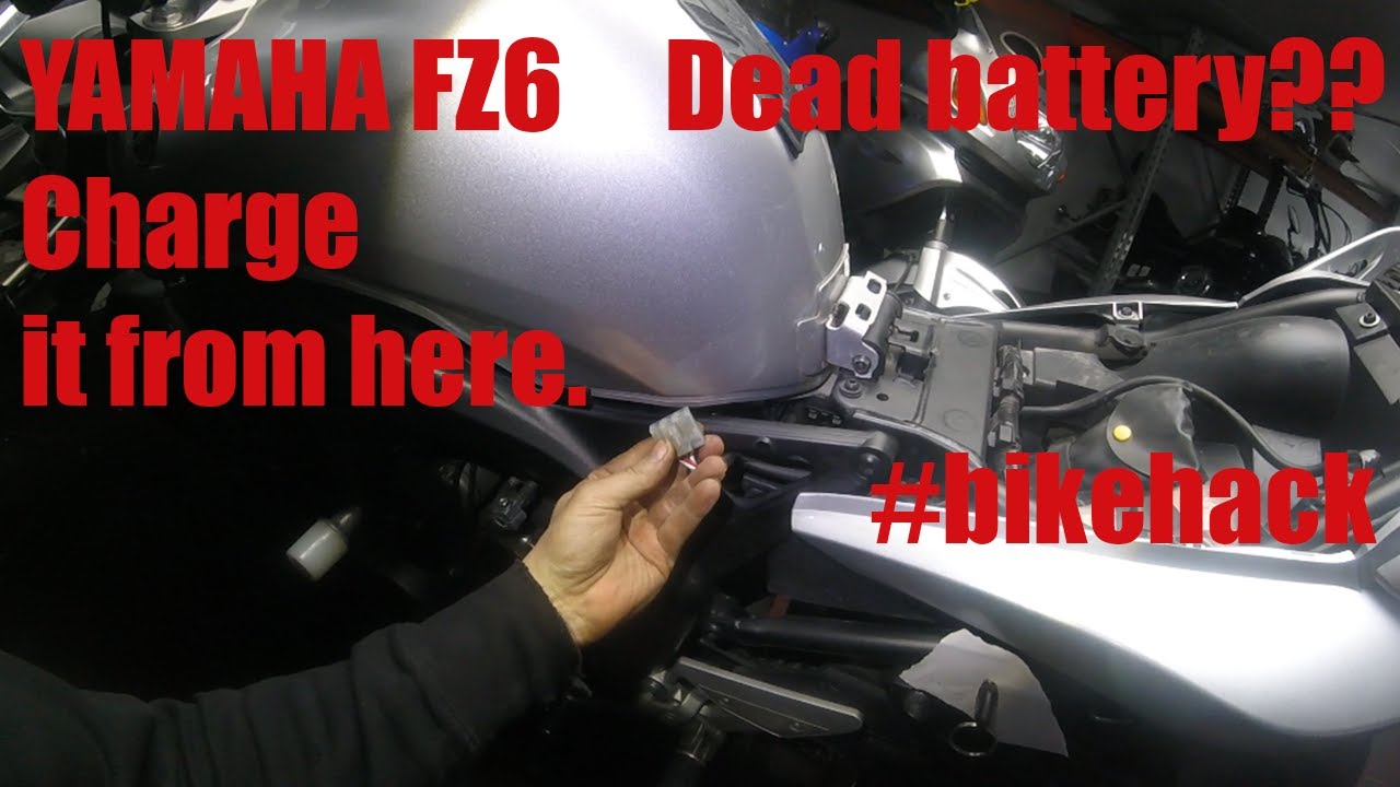 Yamaha FZ6 EASILY charge battery, without access to battery #bikehack ...