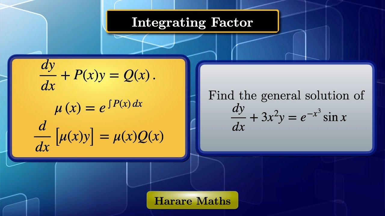 ODEs | Integrating Factor - YouTube