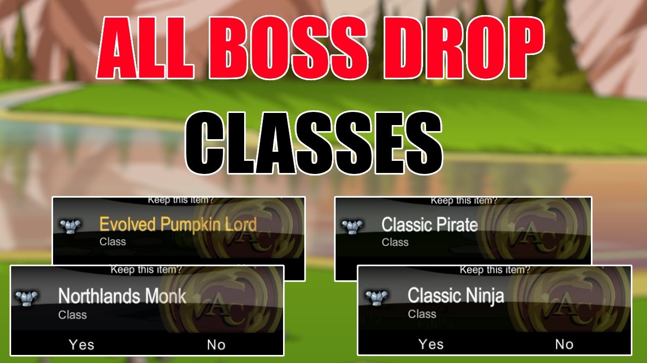 All 8 Boss Drop Classes | Easy - Early Game - Seasonal AQW - YouTube