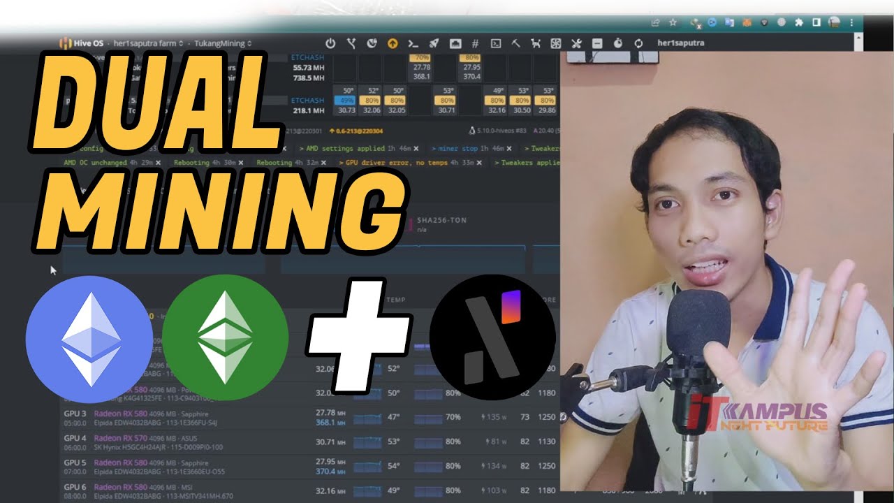 Cara Dual Mining Alephium alph eth etc di HiveOS - Alternatif Dual Ton Coin - YouTube