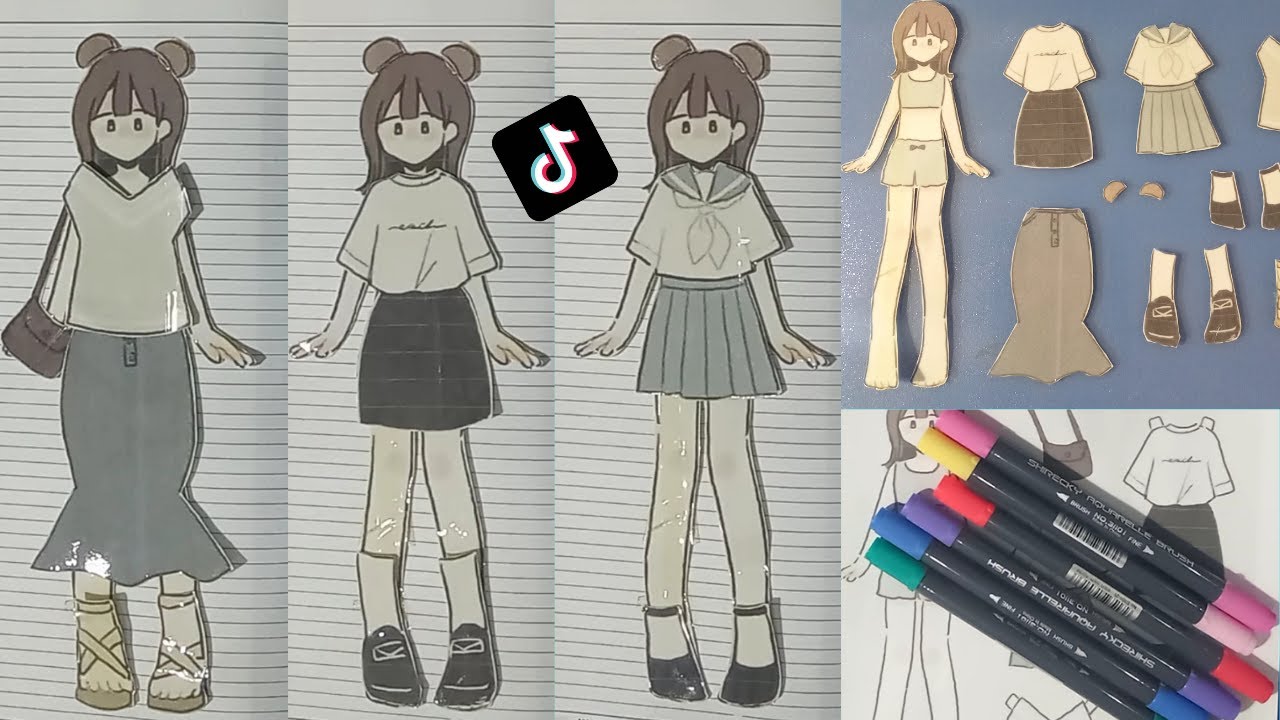 paper Doll I & crafts Dress up tiktok Art 🤫 l DIY我纸娃娃我&手工装扮tiktok艺术 ...