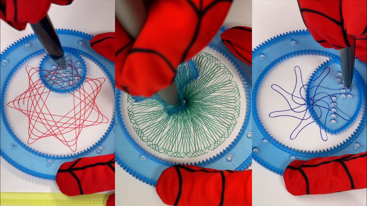 #8 Spider-Man × spirograph ASMR video スパイログラフ スピログラフ - YouTube