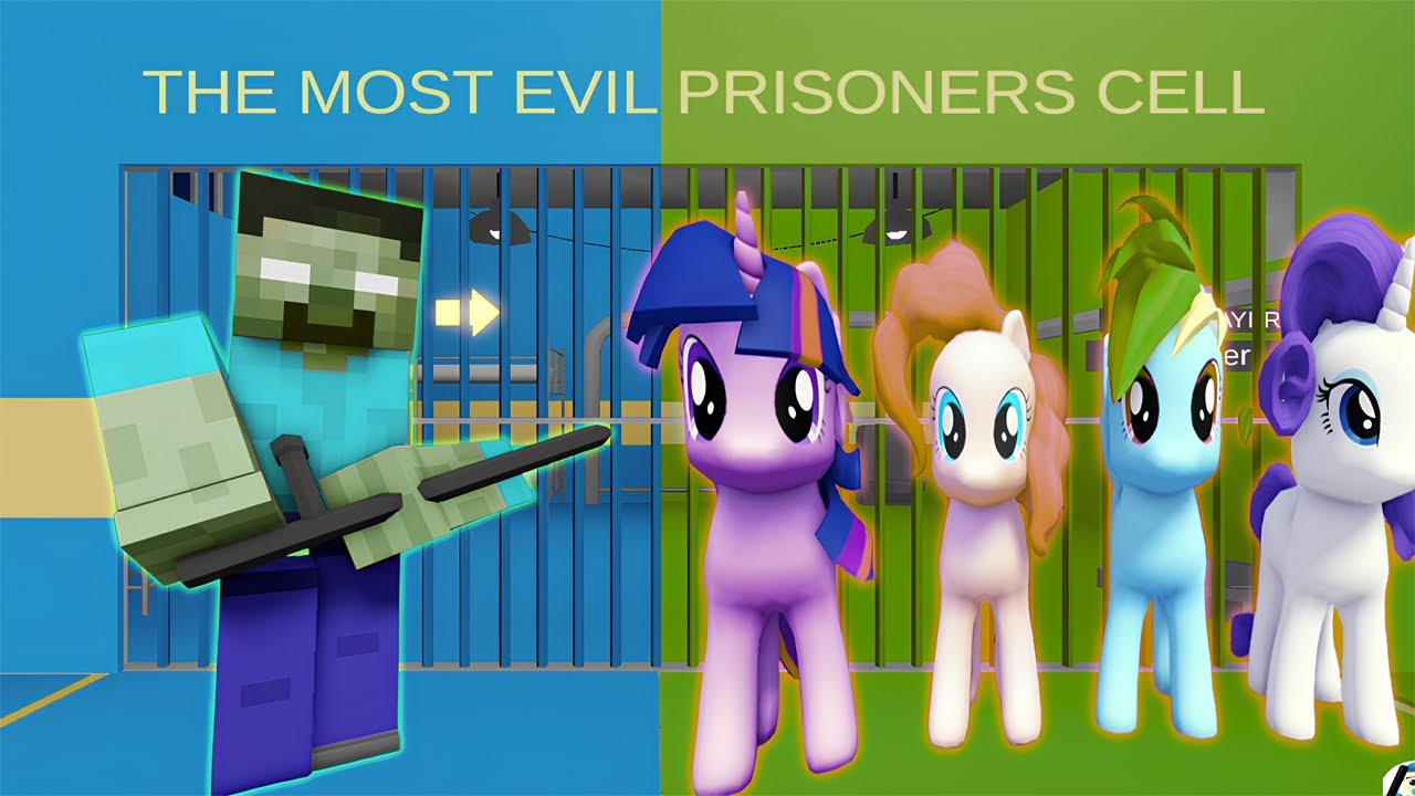 HEROBRINE Vs MY LITTLE PONY ? PRISON RUN #roblox #obby - YouTube