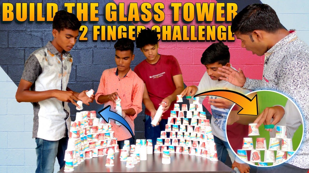 Building Glass Tower 🗼 2 Finger Challenge | Build The Glass Tower With ...