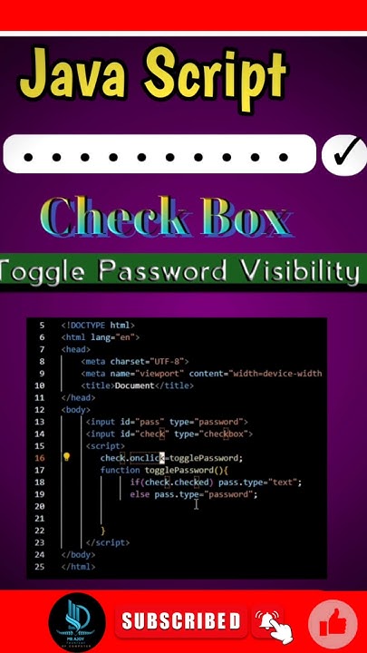 Toggle password In javascript 😱 | #shortsfeed #shortvideo #shorts #coding #javascript #ytshorts ...