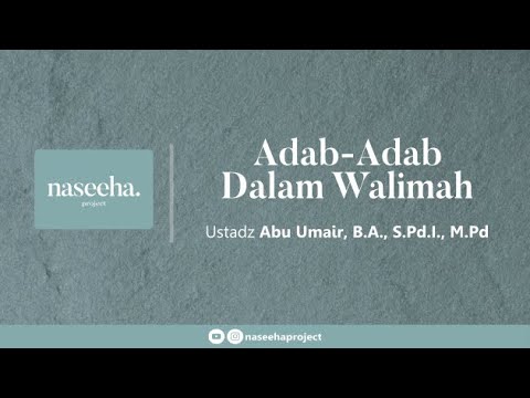 Adab-Adab Dalam Walimah - YouTube