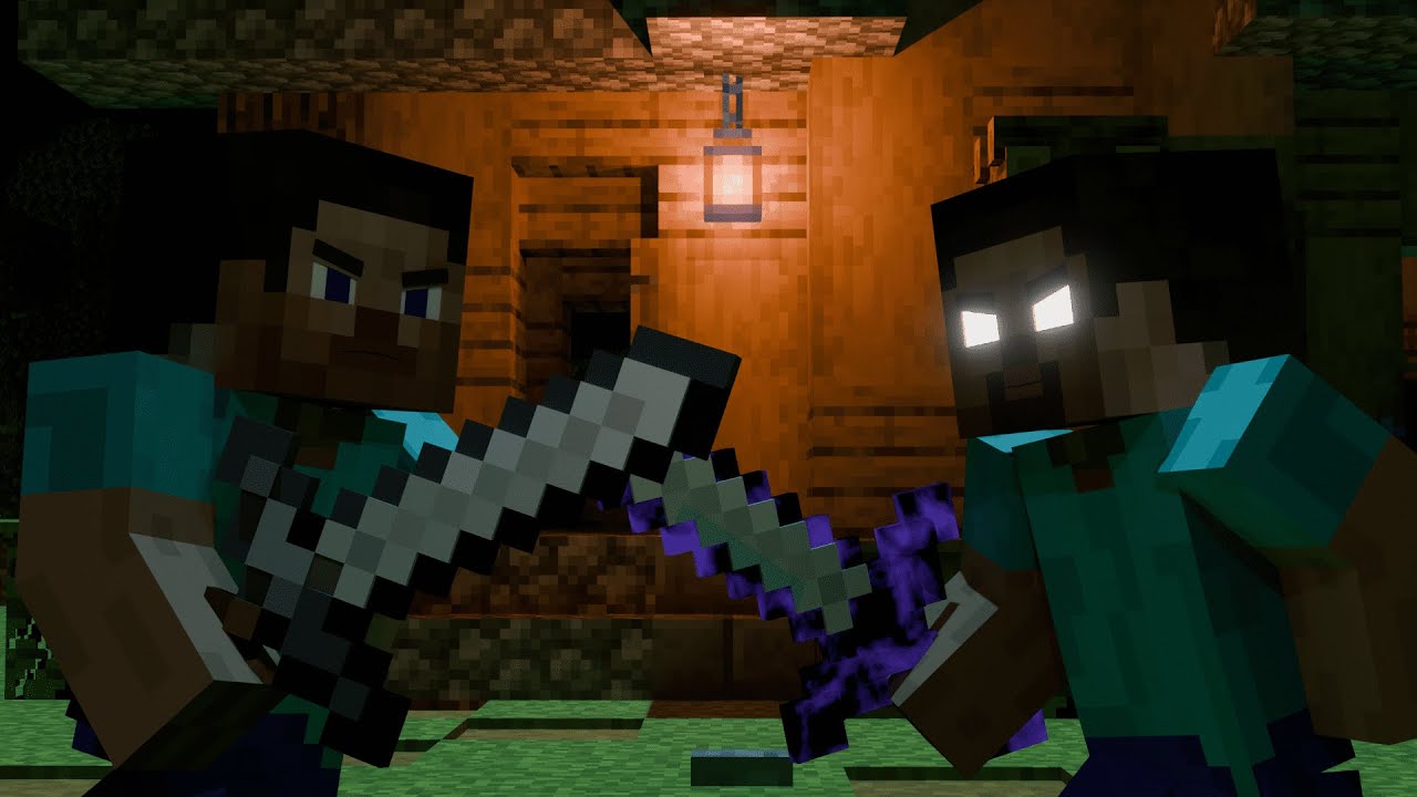 Steve vs Herobrine. Minecraft Animation - YouTube