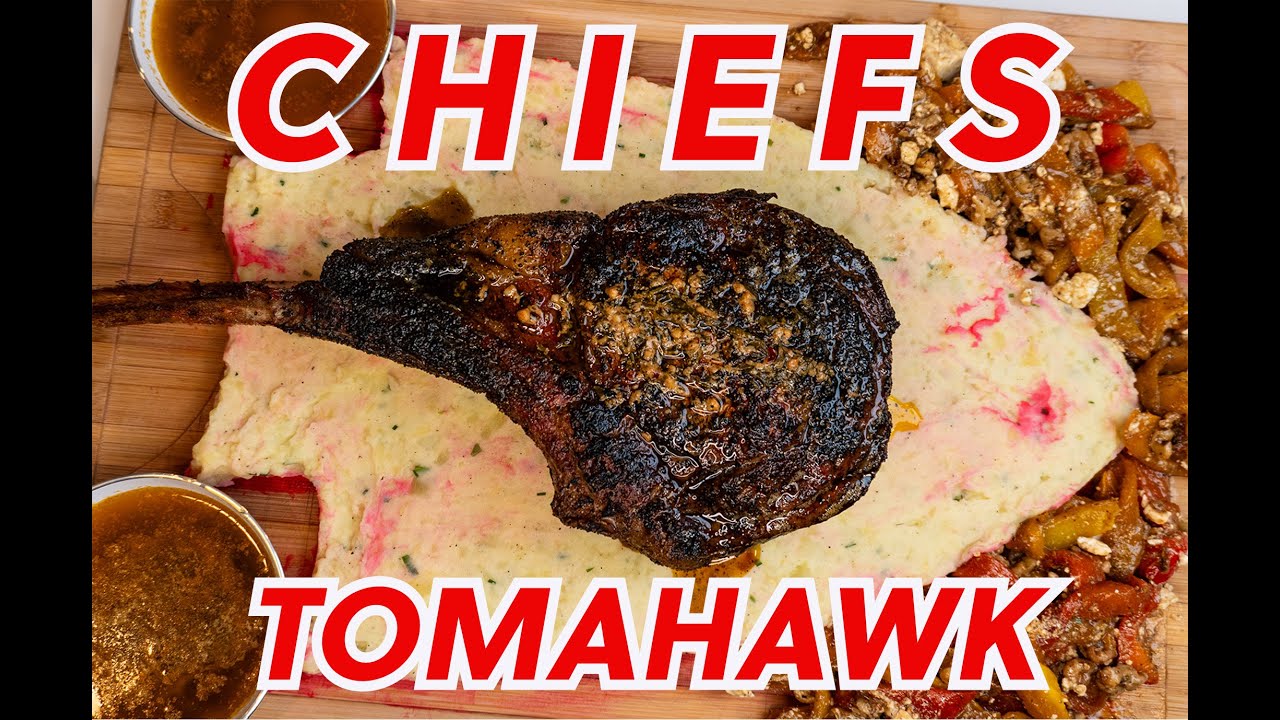 Kansas City Chiefs Tomahawk Steak- Slow Smoked and Reverse Seared ...