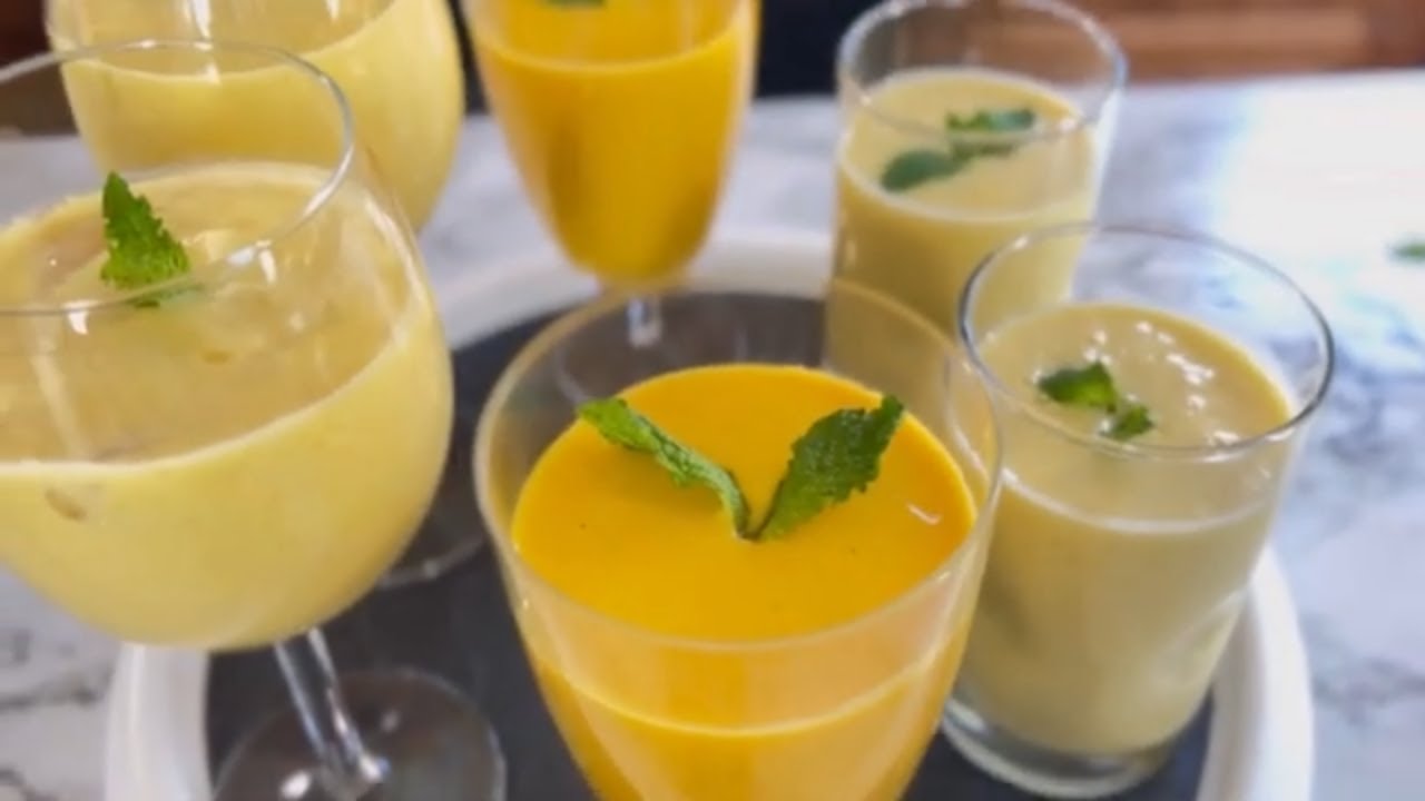 Mango Lassi - 3 Ways. How to Make Mango Lassi with Fresh Mango, Canned ...