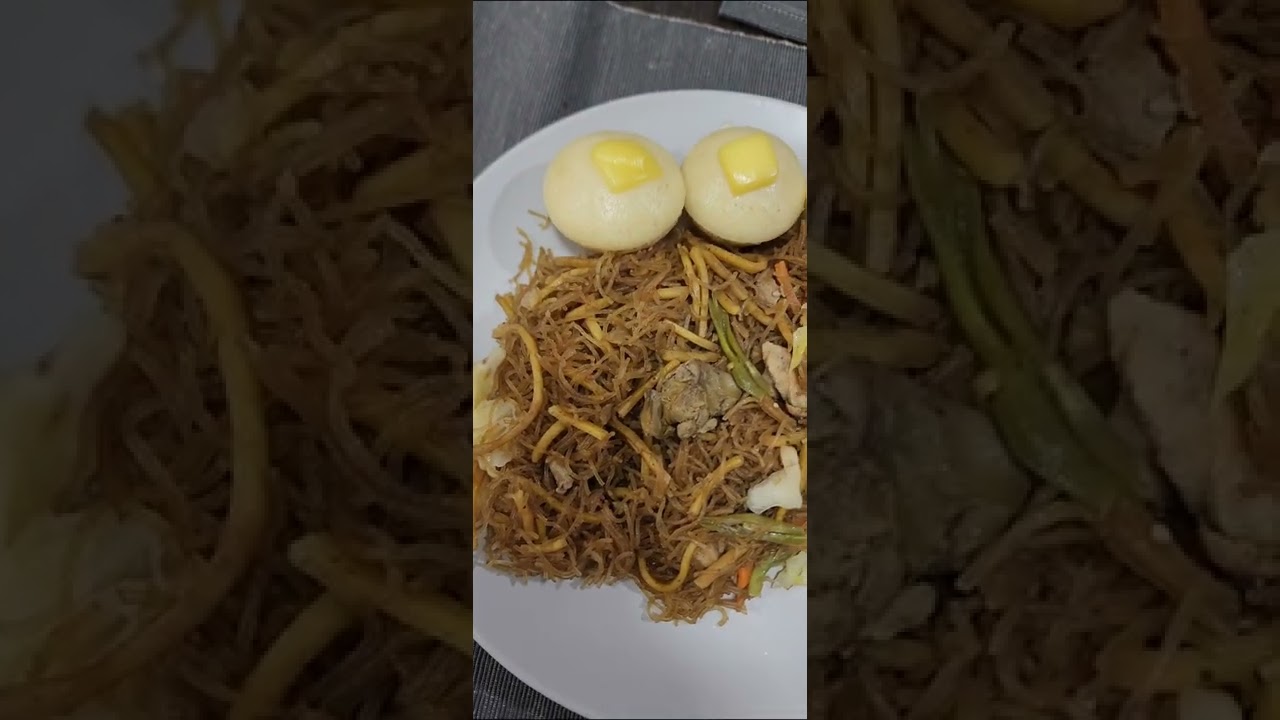PANSIT MIKE BIHON with CHEESE PUTO 🤩 #shorts #youtubeshorts #yummy # ...