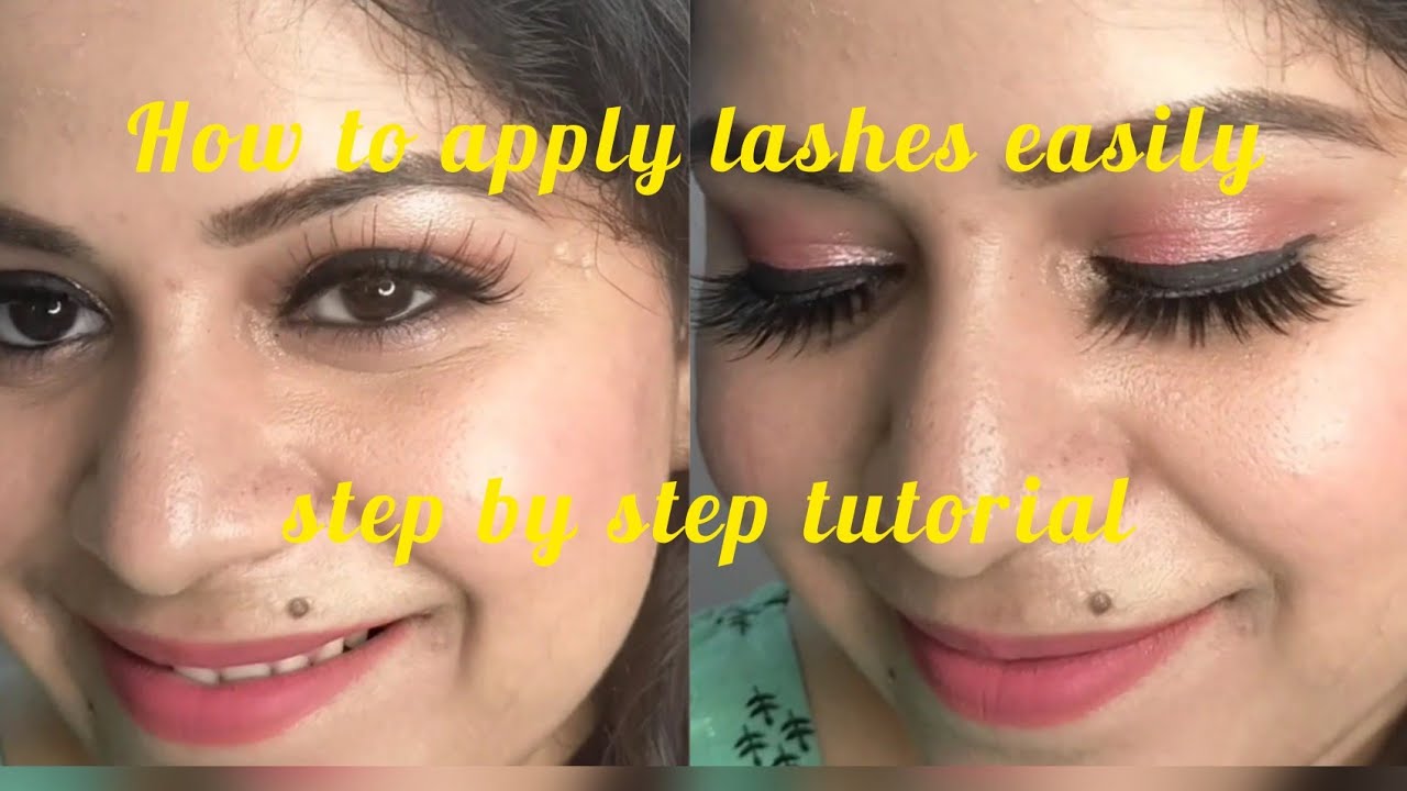 How to easily apply false eyelashes tutorial|| #video #eyelashes # ...