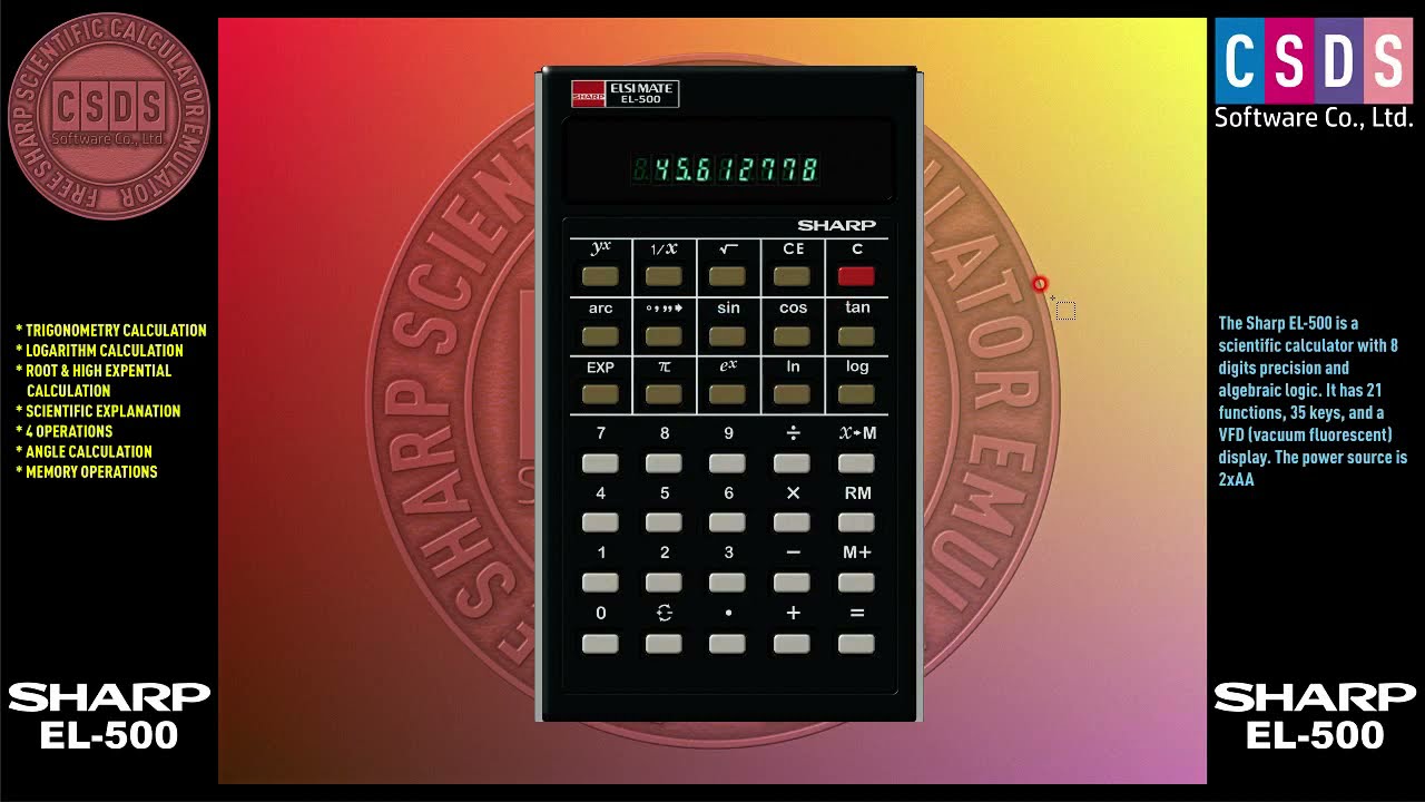 SHARP EL 500 emulator and Free down link (freeware) - YouTube