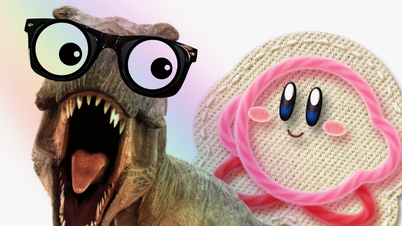 Rainbow Dinosaur dancing on Kirby relaxing music - YouTube