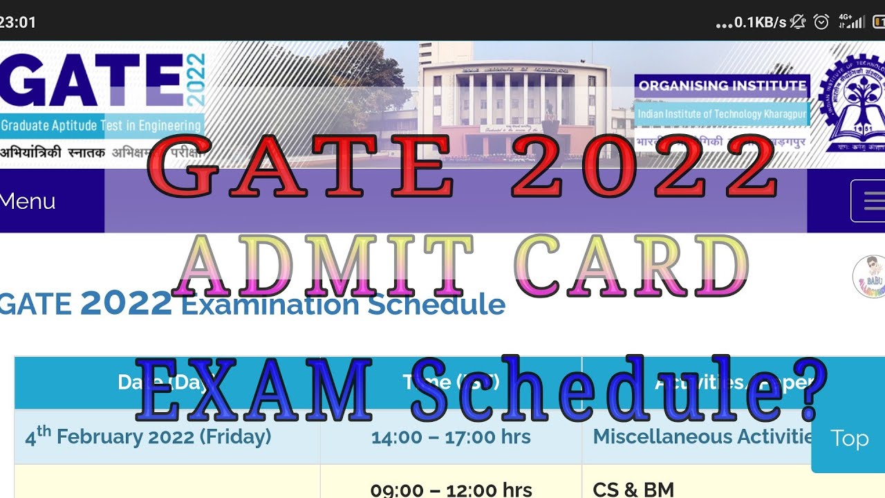 GATE 2022 II ADMIT CARD II important Update ll - YouTube
