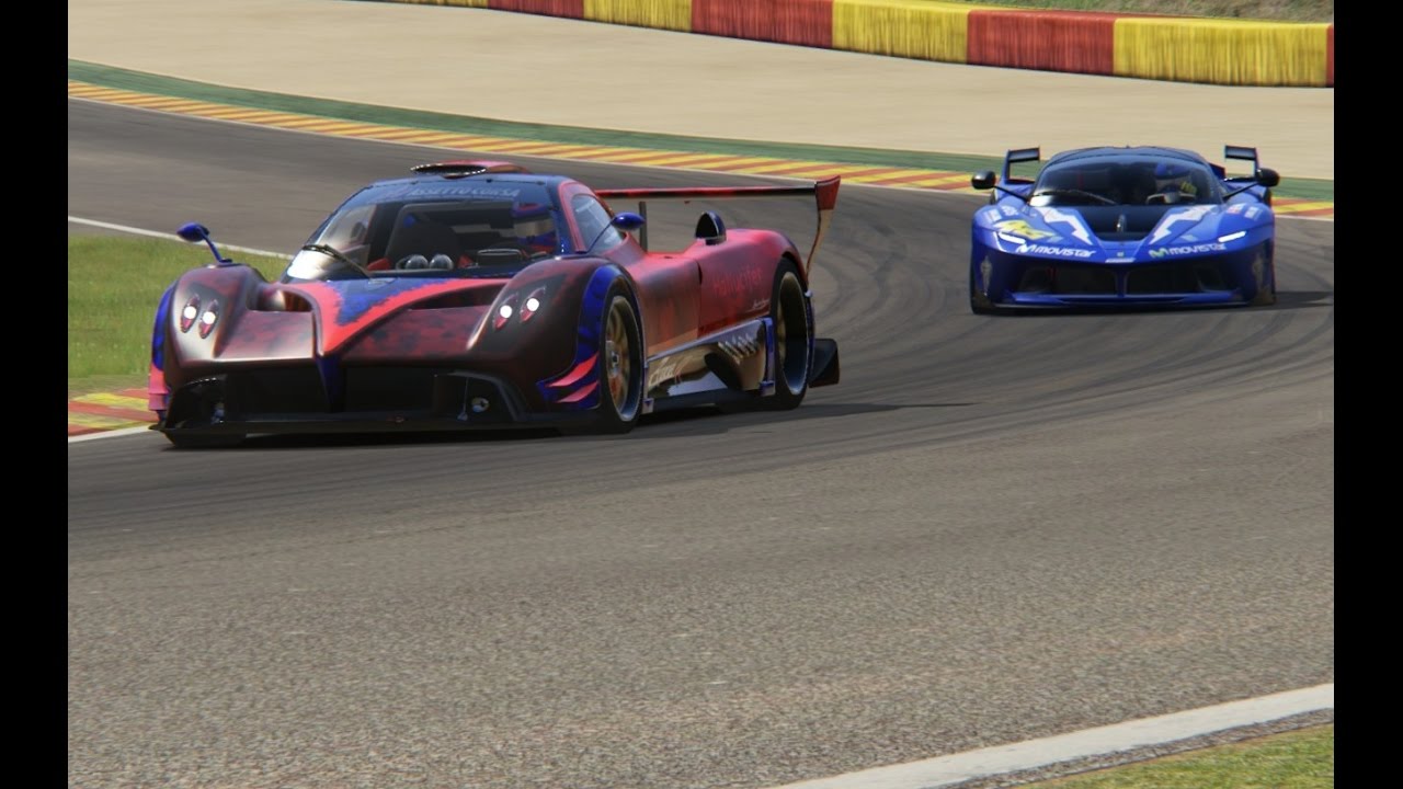 Battle Ferrari FXX-K vs Pagani Zonda R Racing at Spa Francorchamps ...